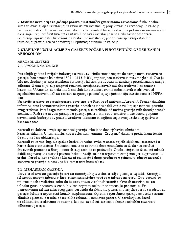 STABILNI SISTEMI - Stabilne instalacije za gasenje pozara pirotehnicki ...