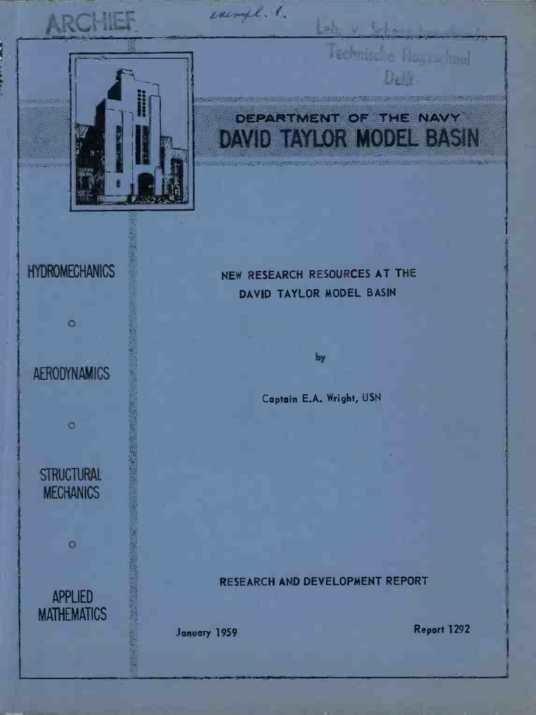 New Research Resources At: THE David Taylor Model Basin | PDF ...