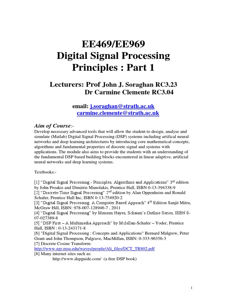 EE969-469 DSP Notes 2019 | PDF | Discrete Fourier Transform | Digital ... EE969-469 DSP Notes 2019 | PDF | Discrete Fourier Transform | Digital ...