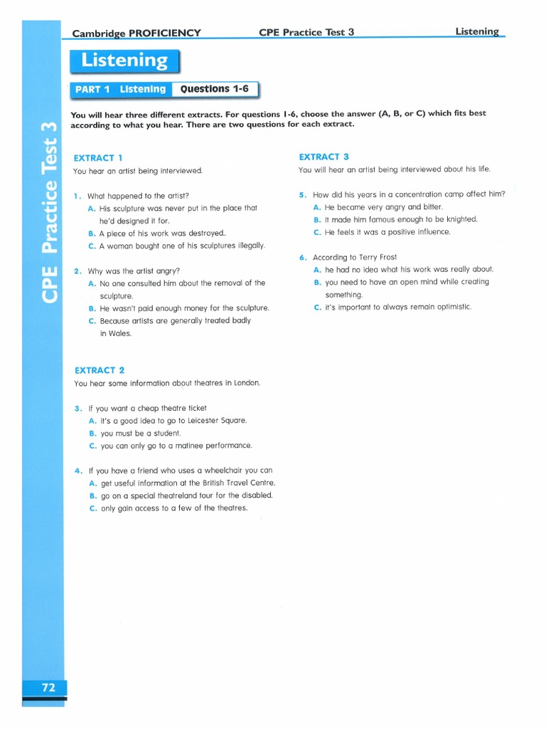 LISTENING TEST 3 Succeed in Cambridge English - Proficiency | PDF