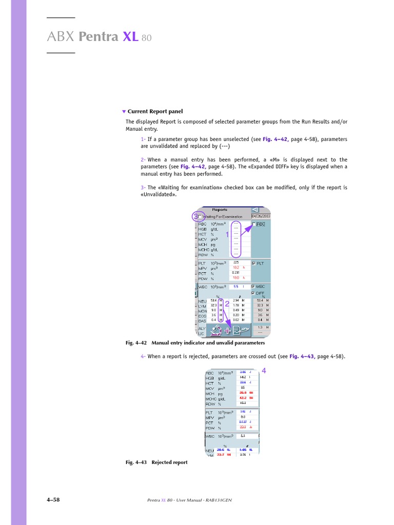 HORIBA ABX Pentra XL80 User Manual-150-333 | PDF | Menu (Computing) | Computing