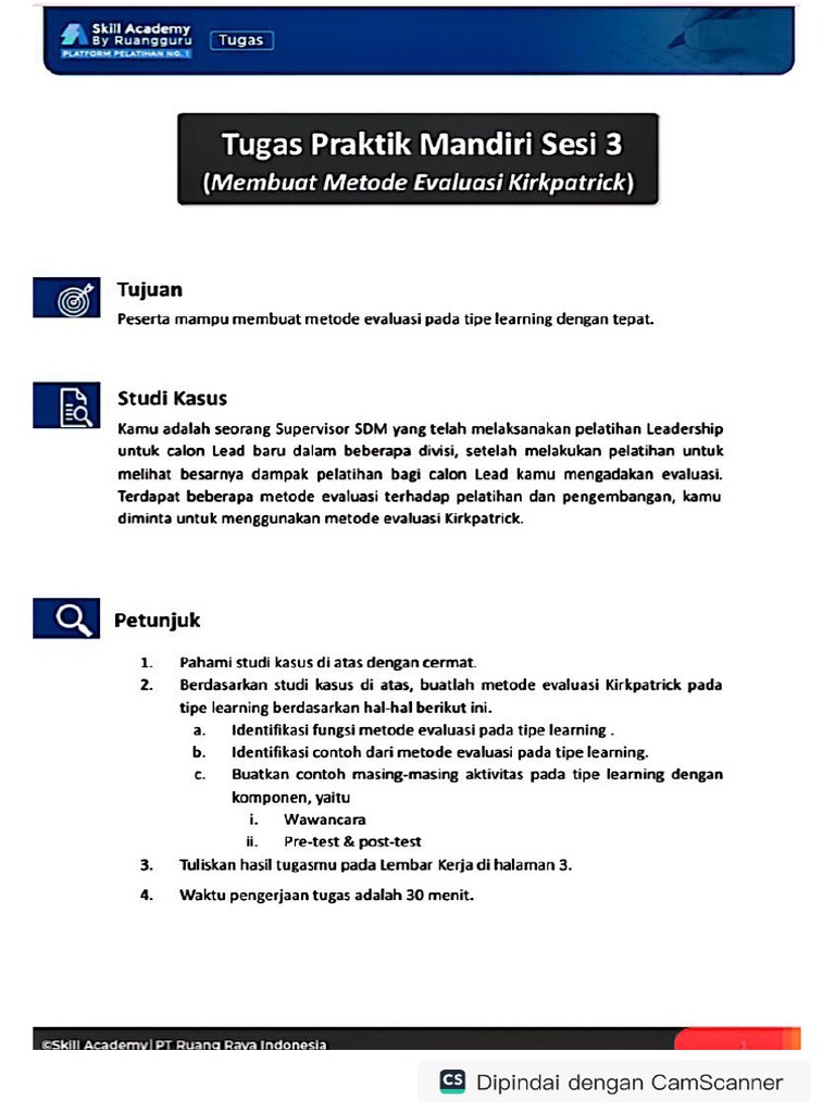 TPM 3 Membuat Metode Evaluasi Kirkpatric | PDF