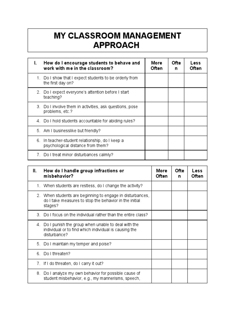 My Classroom Management Approach | PDF | Career & Growth | Self-Improvement