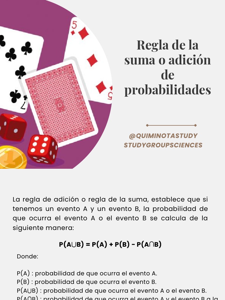 Regla de La Suma - Probabilidades | PDF