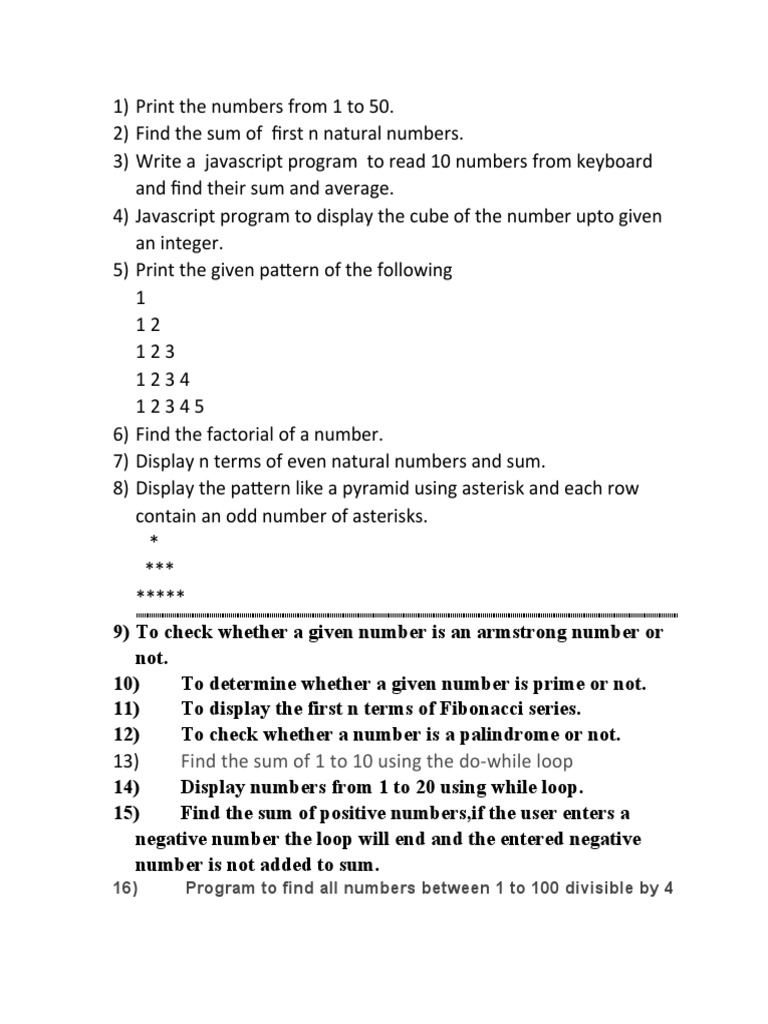 Assignment (Loops) | PDF