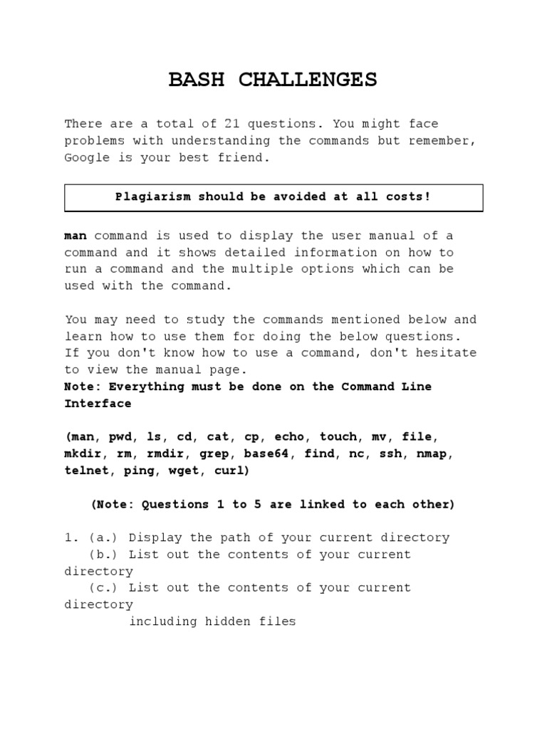 Task Bash Pdf Computer File Filename