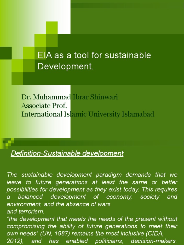 EIA as a tool for sustainable development | PDF | Environmental Impact ...