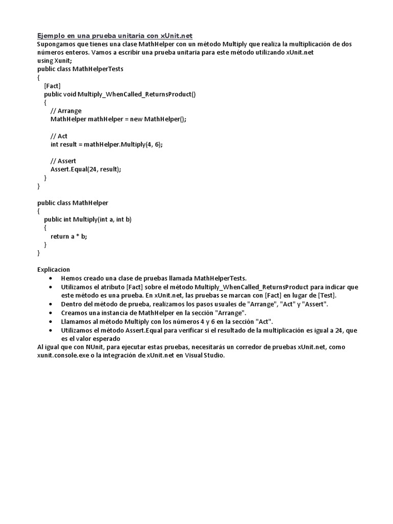 2-Pruebas Unitarias-Xunit | PDF 2-Pruebas Unitarias-Xunit | PDF