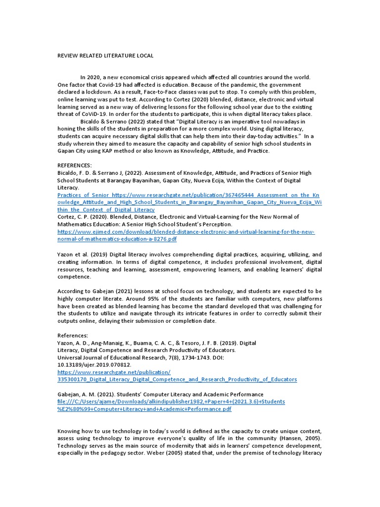 Review Related Literature Local | PDF