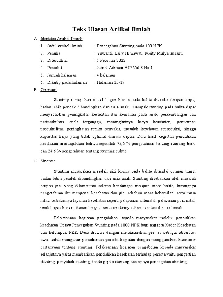 Teks Ulasan Artikel Ilmiah | PDF | Kesehatan Holistik | Sains & Matematika