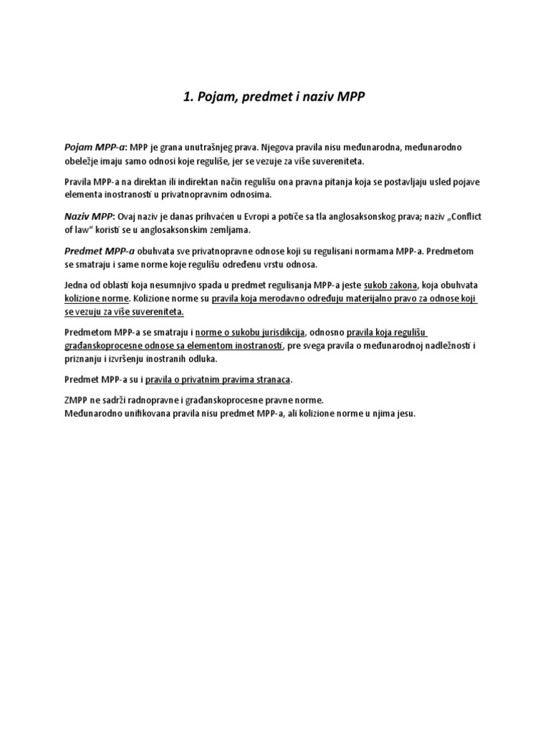 Pojam, Predmet I Naziv MPP | PDF