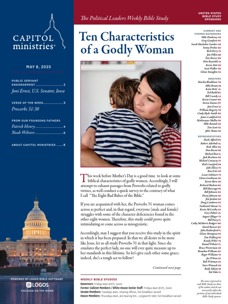 Ten Characteristics of Godly Woman by Ralph Drollinger Capitol ...