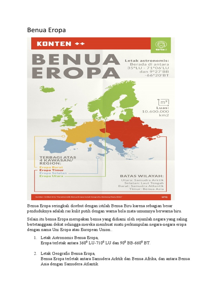 Letak dan Karakteristik Benua Eropa | PDF