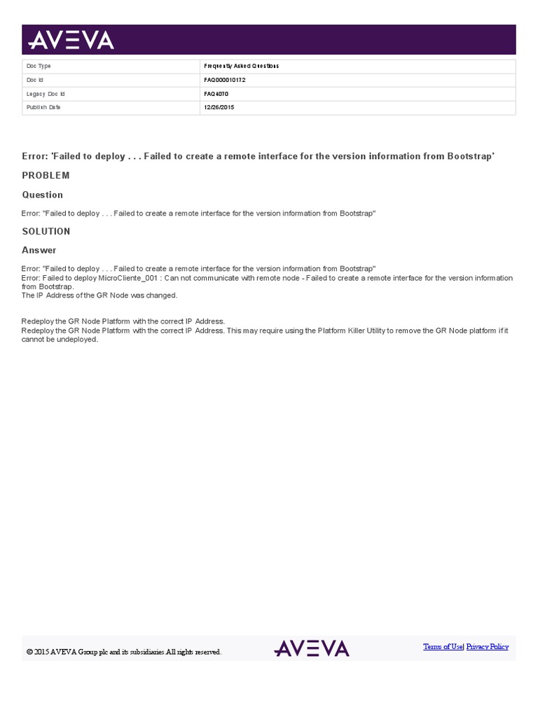 Failed To Deploy Remote Interface Bootstrap | PDF