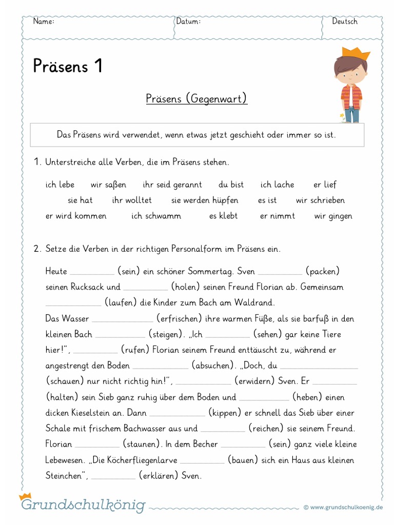 Präsens Übungen | PDF