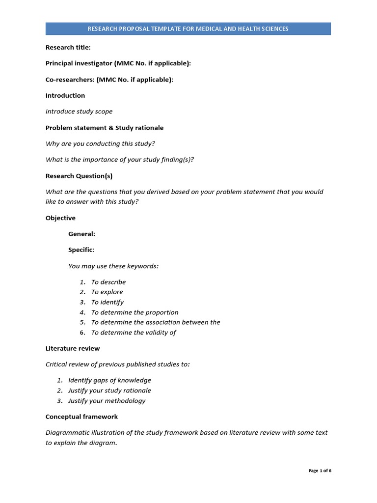 Medical Research Proposal Template | PDF