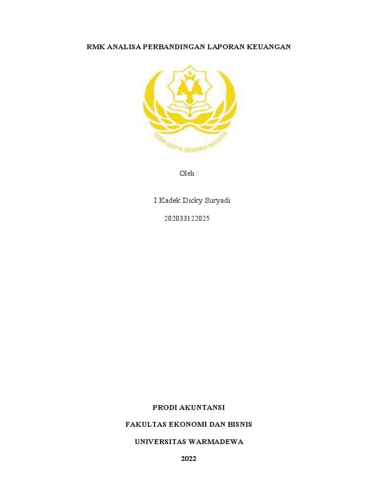 Contoh Neraca Perbandingan Keuangan | PDF
