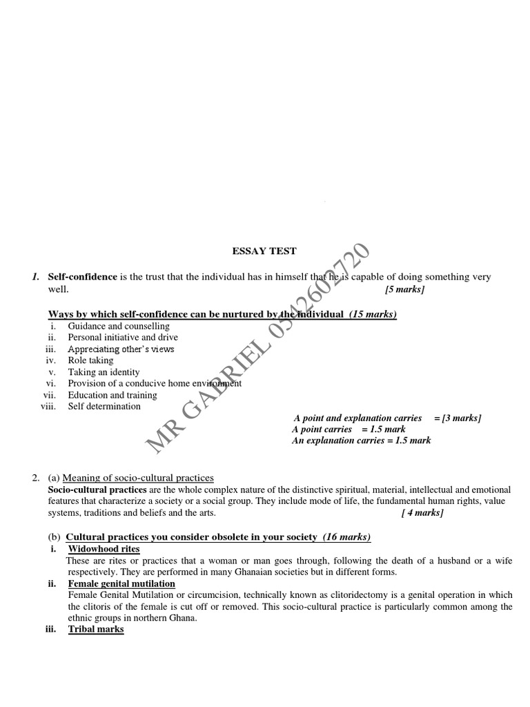 MR GABRIEL 0542602720: GB Assessment Test | PDF | Female Genital ...