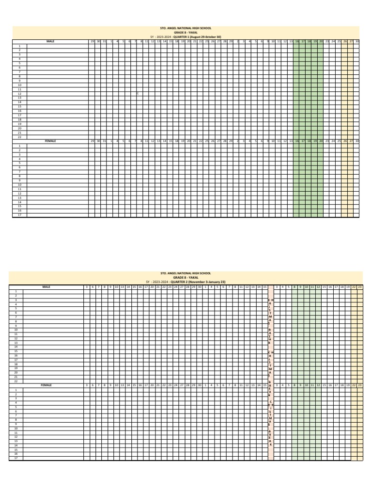 Class Attendance For SY2023-2024 | PDF
