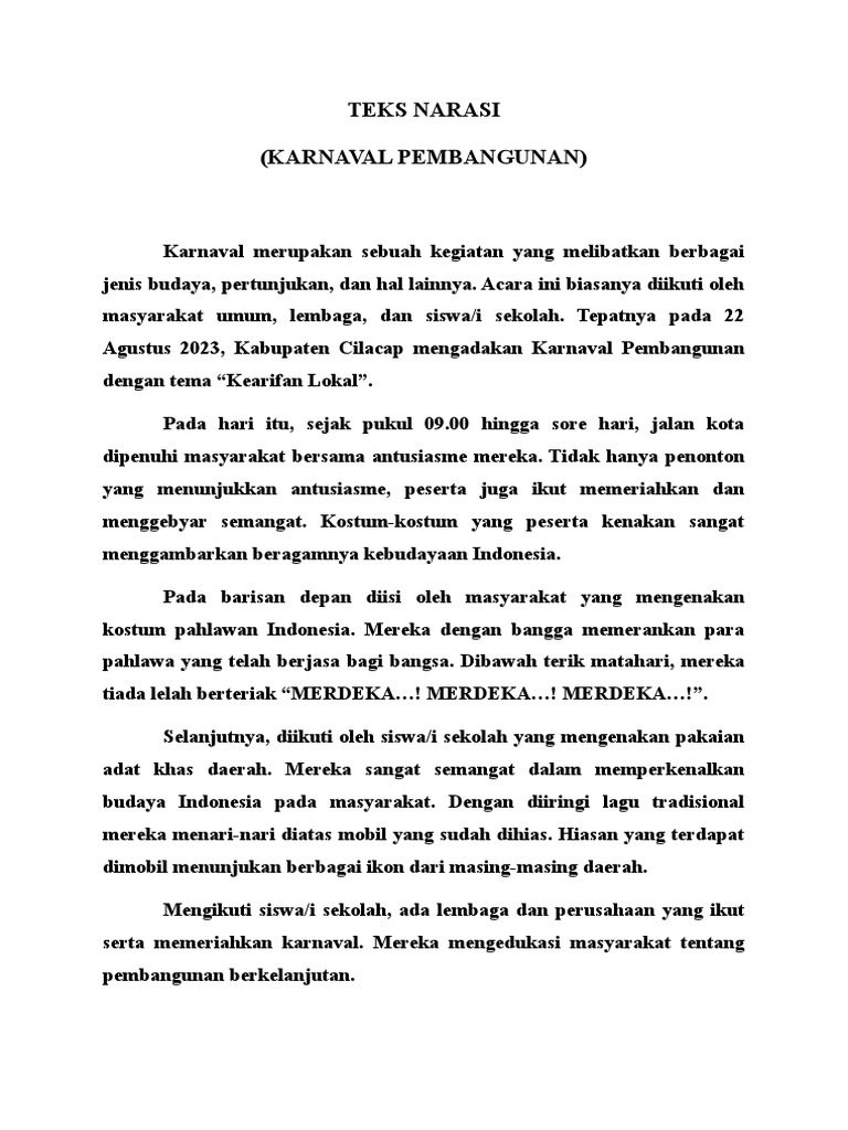 Teks Narasi Karnaval | PDF