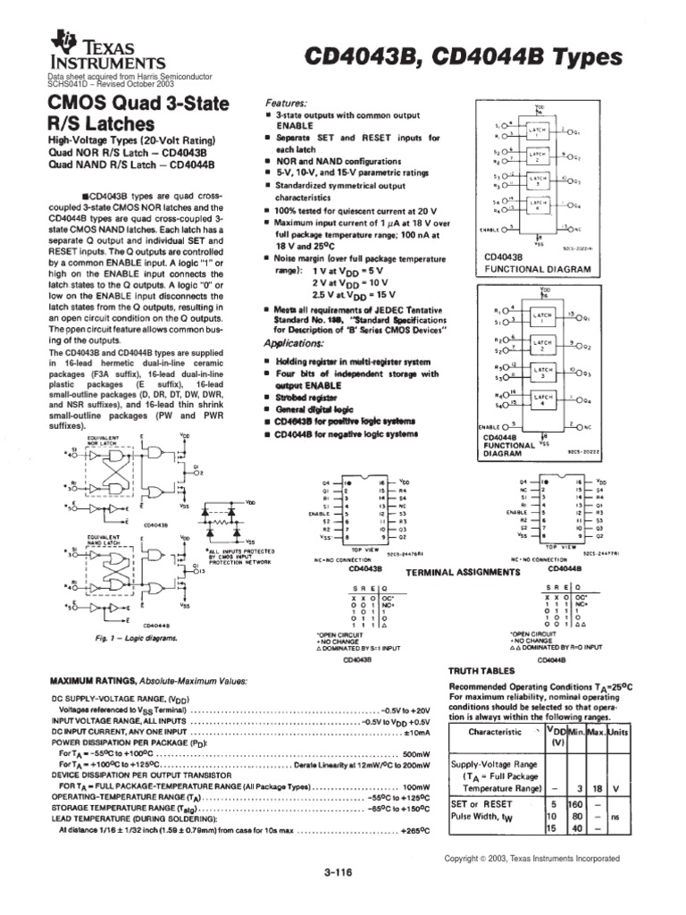 Data Sheet Acquired From Harris Semiconductor SCHS041D Revised October ...