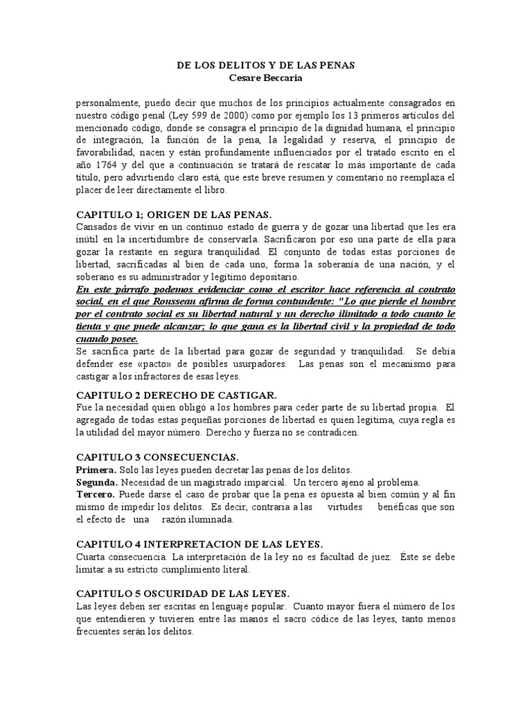 Analisis Del Libro de Los Delitos y de Las Penas | PDF | Castigos | Tortura