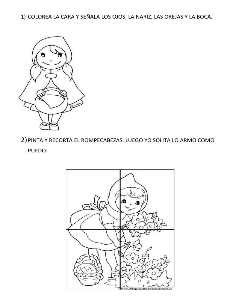 Actividades de Caperucita Roja para Colorear | PDF