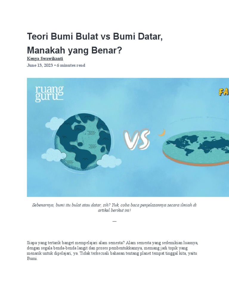Teori Bumi Bulat Vs Bumi Datar | PDF