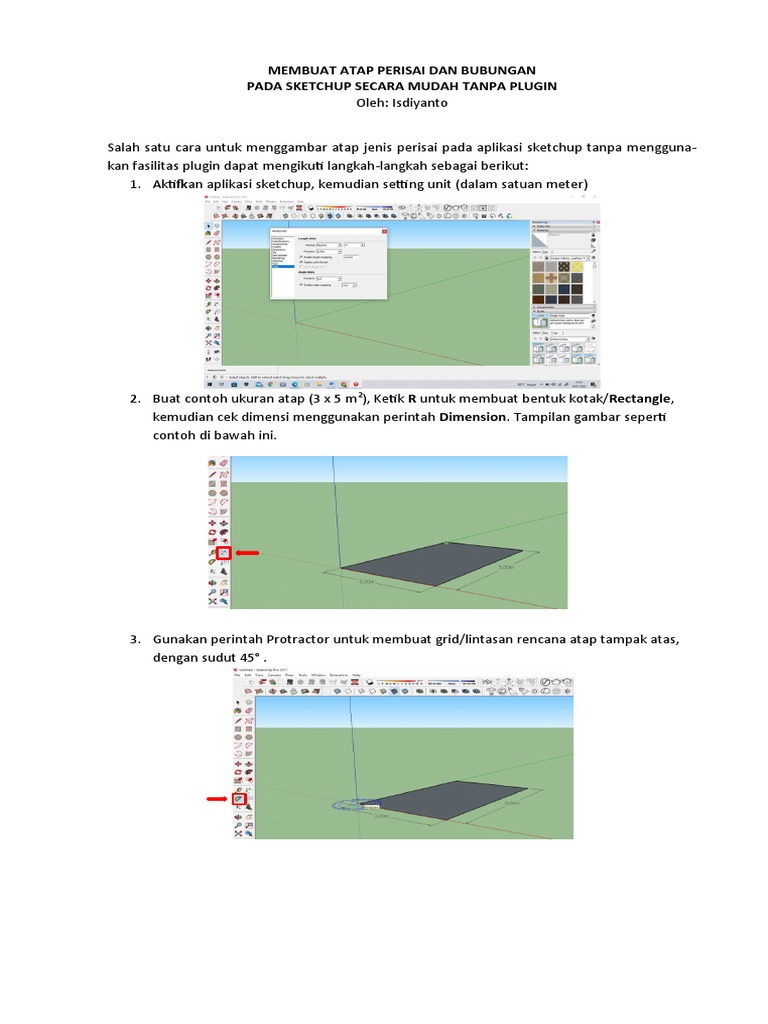 Membuat Atap Perisai Dan Bubungan Pada Sketchup Secara Mudah Tanpa ...