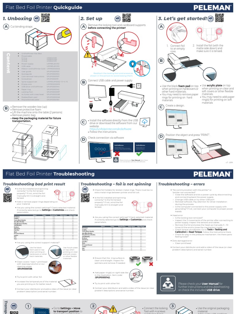 Flat Bed Foil Printer Quick Guide | PDF | Printer (Computing) | Bookbinding