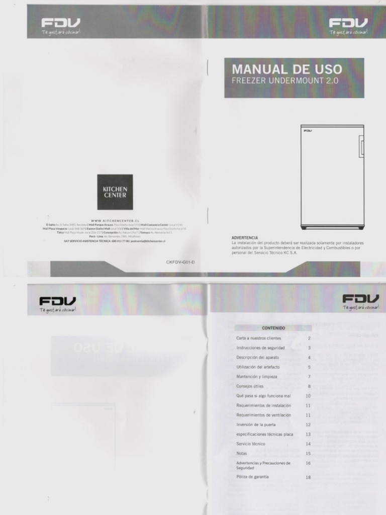 Manual de Uso - Freezer Undermount 2.0 FDV | PDF