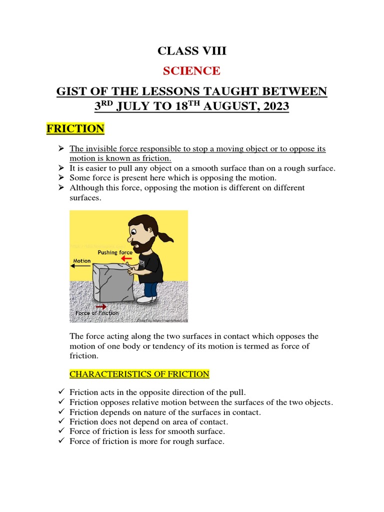 Gist 2 - Science - Class Viii (2023-24) | PDF