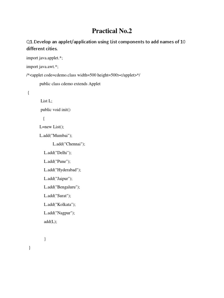 Ajp Practical 2 | PDF