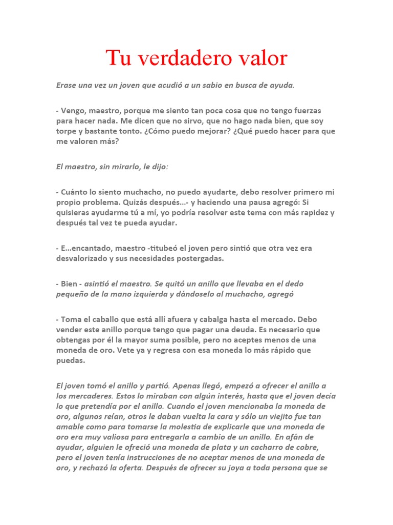 Tu Verdadero Valor | PDF