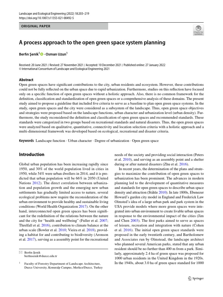 Open Green Space Planning Guidelines | PDF | System | Landscape