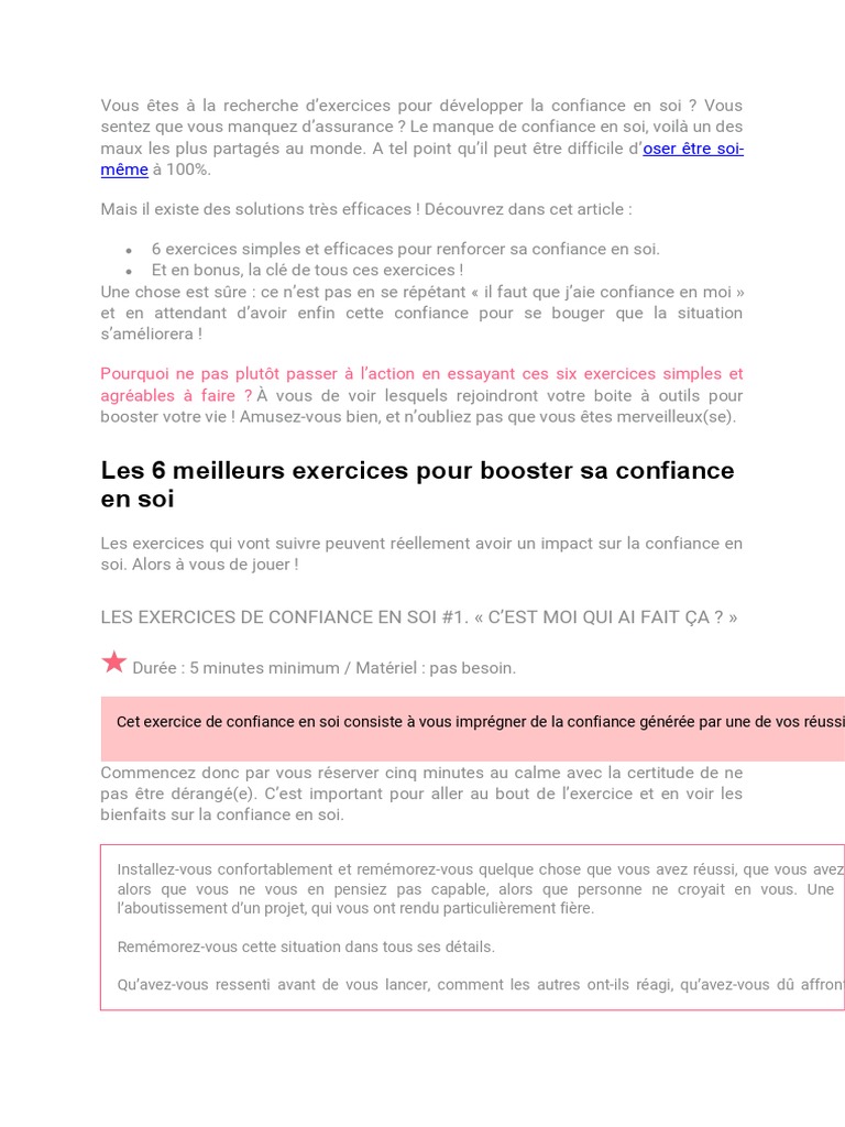 Confiance en Soi | PDF | Réflexion | Sciences comportementales