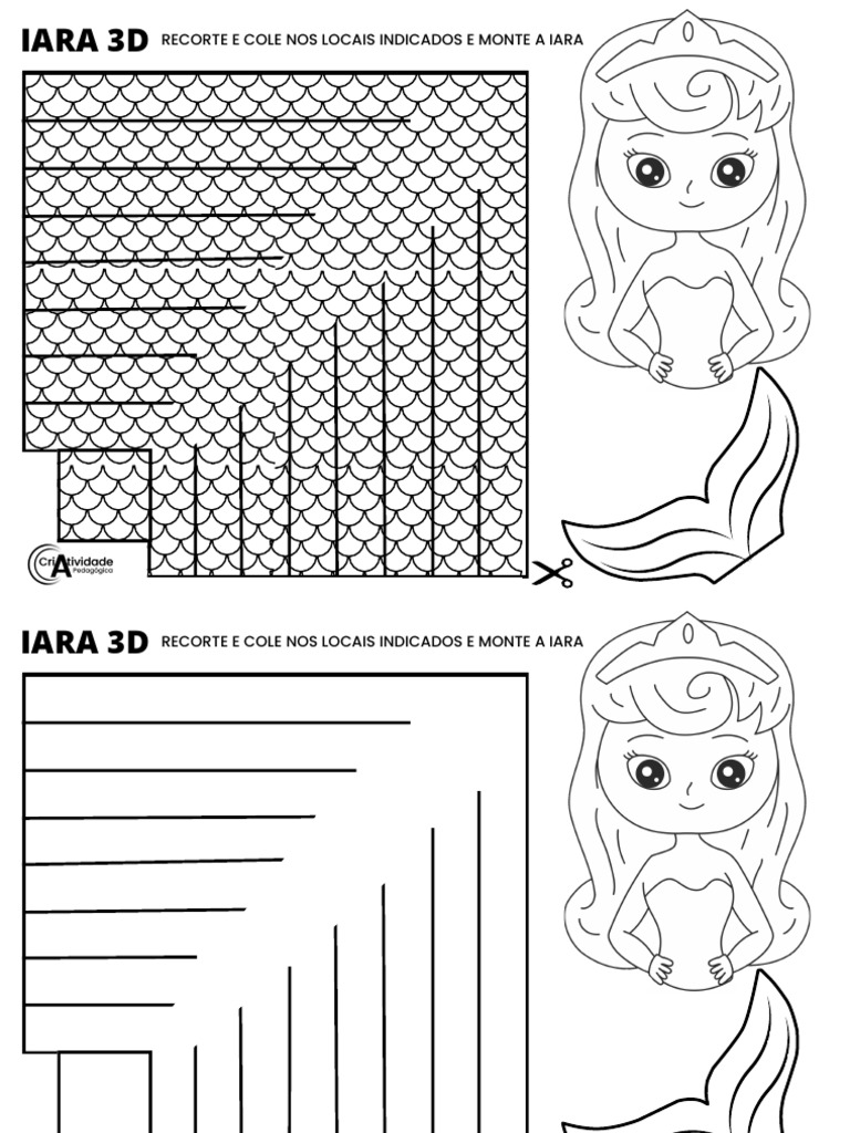 Iara 3D para Colorir | PDF