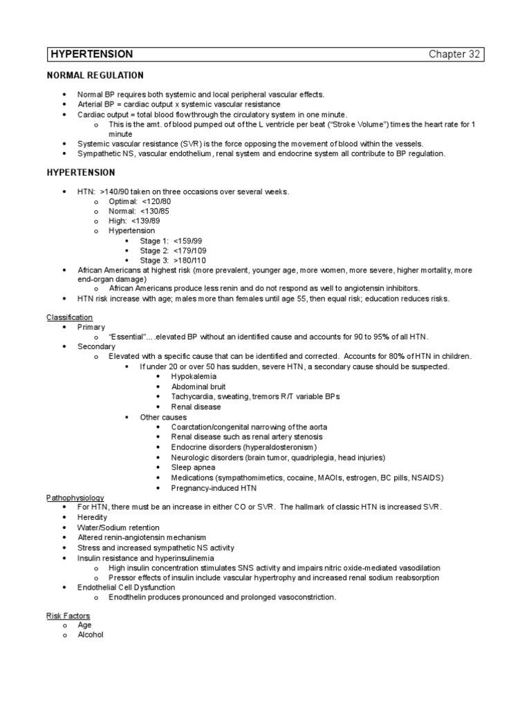 Hypertension Notes | Hypertension | Dash Diet