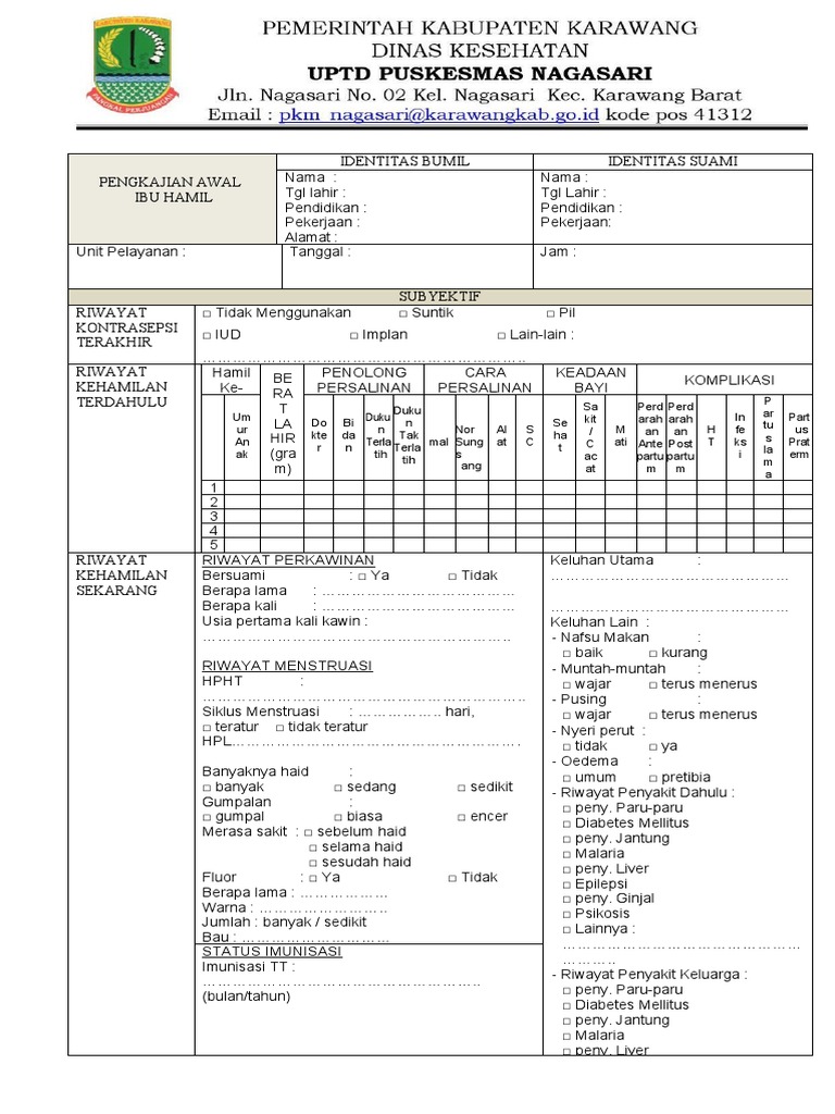 Form Kajian Ibu Hamil | PDF