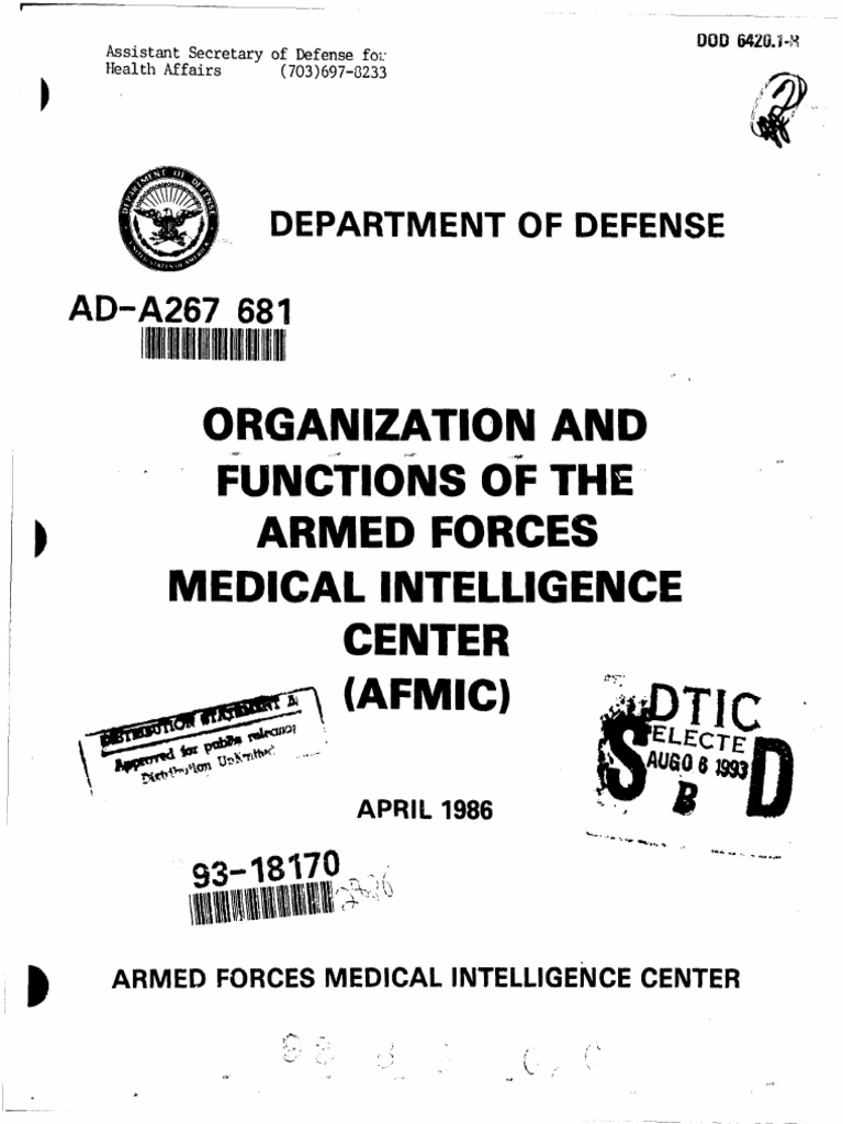 Organization and Functions of The Armed Forces Medical Intelligence ...