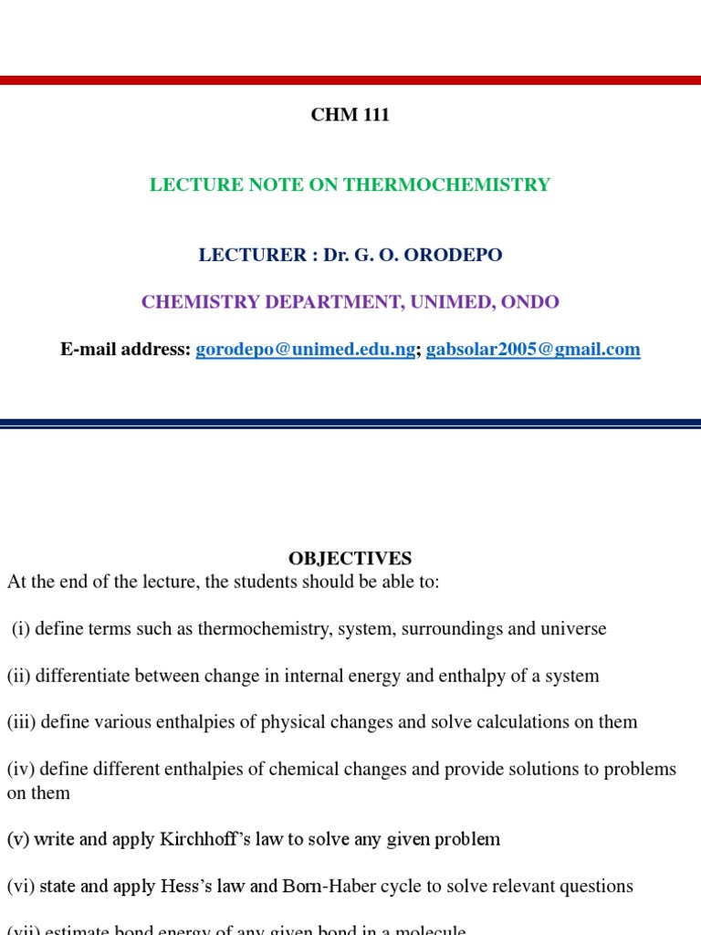 Thermochemistry | PDF | Ionic Bonding | Enthalpy