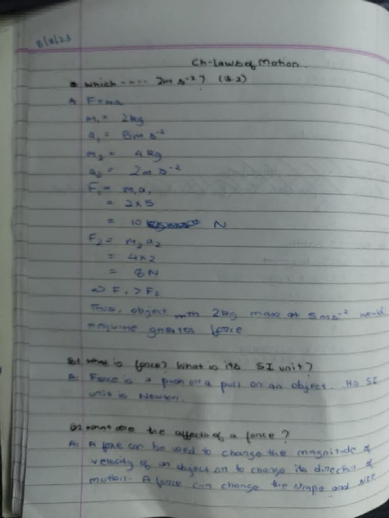 Force and Laws of Motion | PDF