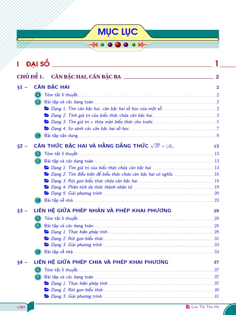 Tai Lieu Hoc Tap Mon Toan Lop 9 Hoc Ki 1 | PDF