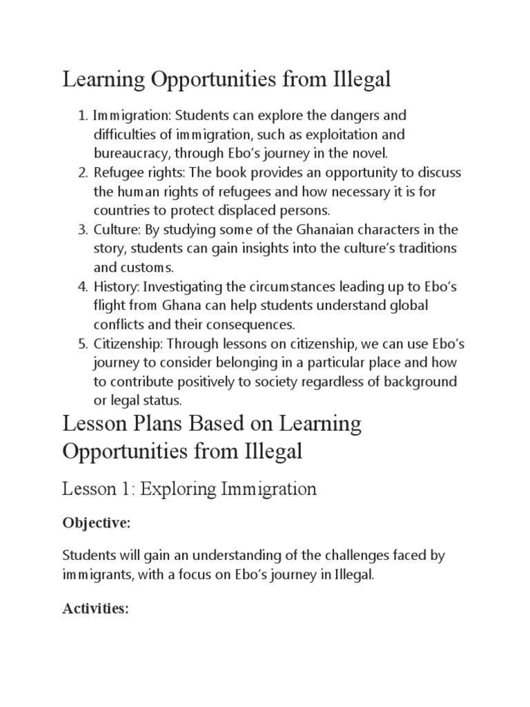 Teaching Insights from "Illegal" | PDF | Humanitarian Aid | Refugee