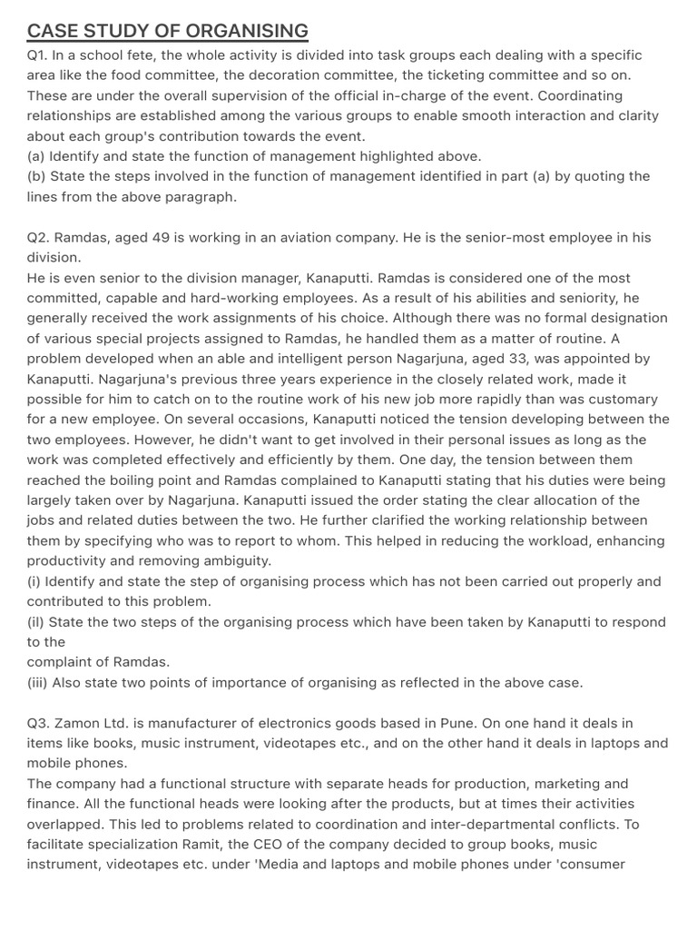 Case Study of Organising | PDF | Business | Economies