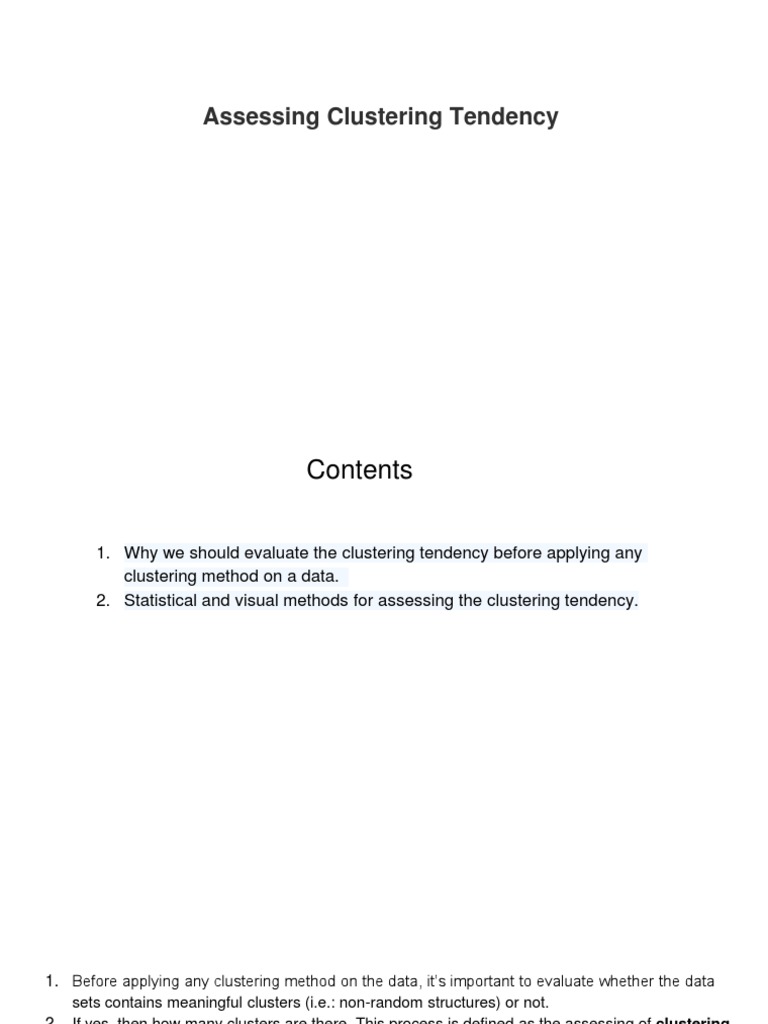 Assessing Clustering Tendency | PDF