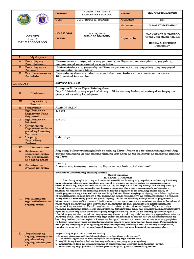 DLP Esp Q4 Week1 | PDF
