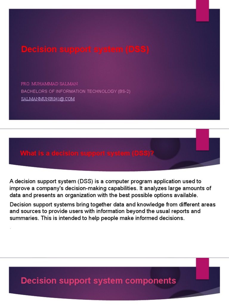 Decision Support System (DSS) - 1 | PDF | Decision Support System | Computer Aided Design