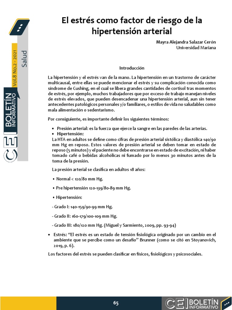 El Estrés Como Factor de Riesgo de La Hipertensión Arterial | PDF ...
