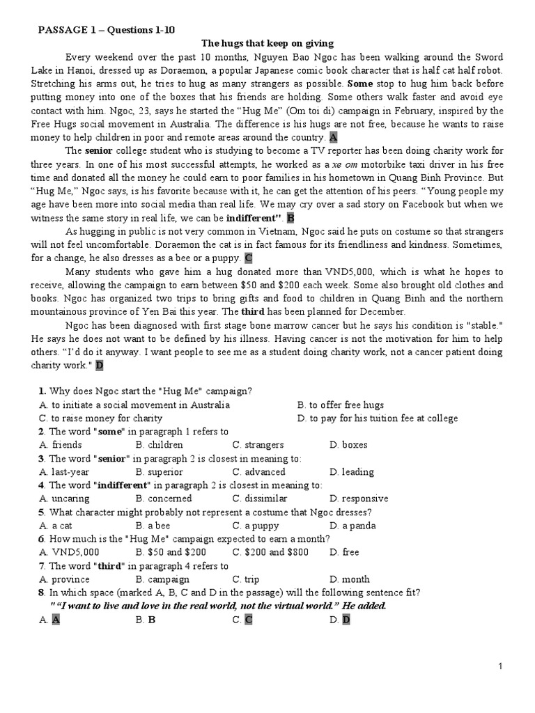 Reading Practice Test | PDF